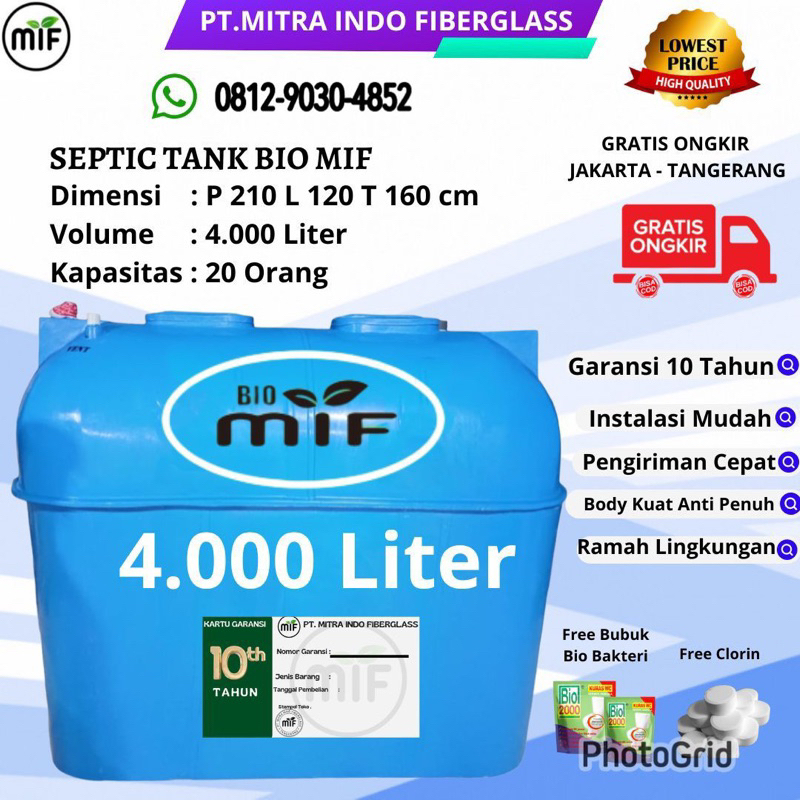 Jual Septic tank bio ipal limbah rs biotech biotank biofilter 4.000 L ...