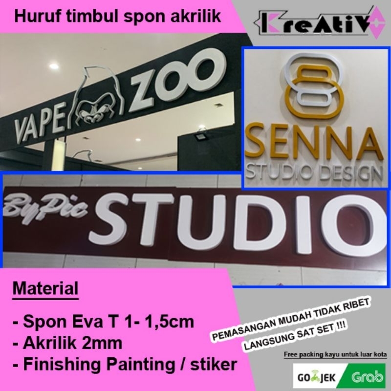Jual huruf timbul spon eva acrylic akrilik | Shopee Indonesia