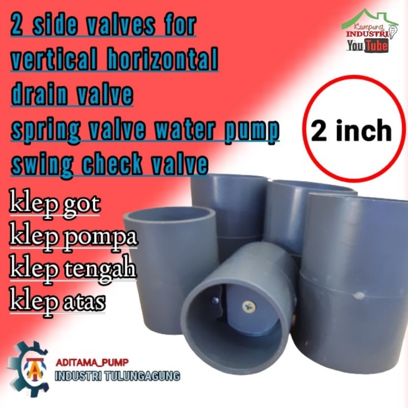 Jual tusen klep pvc 2 inch pompa air vertical klep got horizontal klep ...