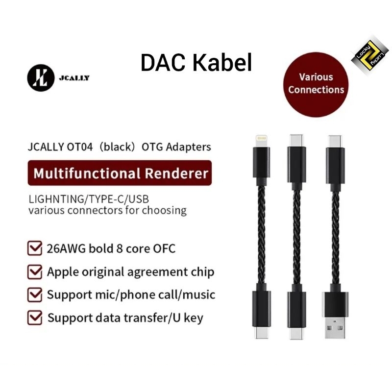 Jual Kabel DAC Audio Lightning to USB Type C Adapter Jcally OT04 Type C ...