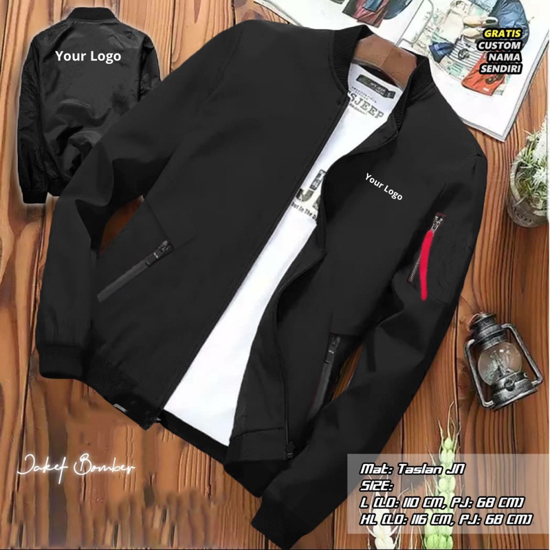 Jual JAKET BOMBER CUSTOM SABLON DAN BORDIR|| JAKET DESAIN CUSTOM SUKA ...