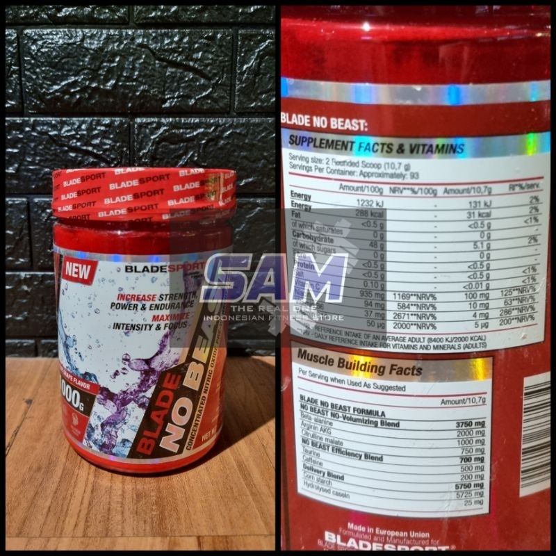 Jual Suplemen Fitness BLADE NO Beast 93 serving Malang Pre Workout ...