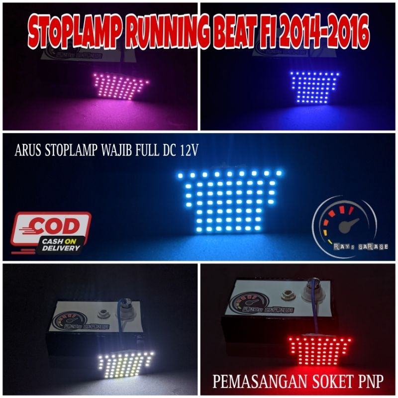 Jual lampu rem stoplamp running beat fi 2014 2015 2016 by rays garage ...