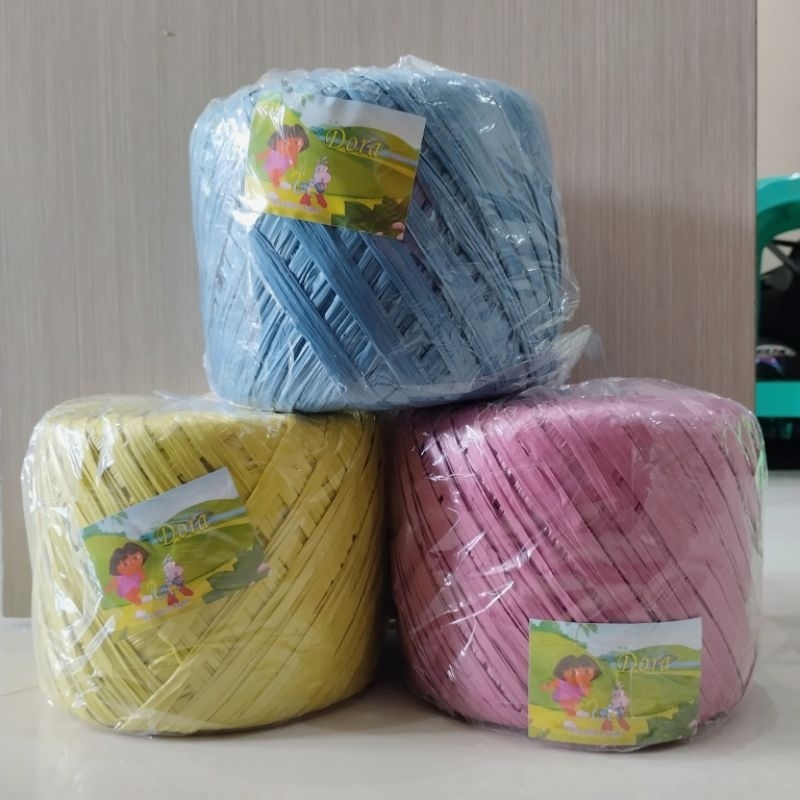 Jual Tali Rafia Cap Dora 1kg [WARNA RANDOM]/Tali Rafia 1kg/Tali ...