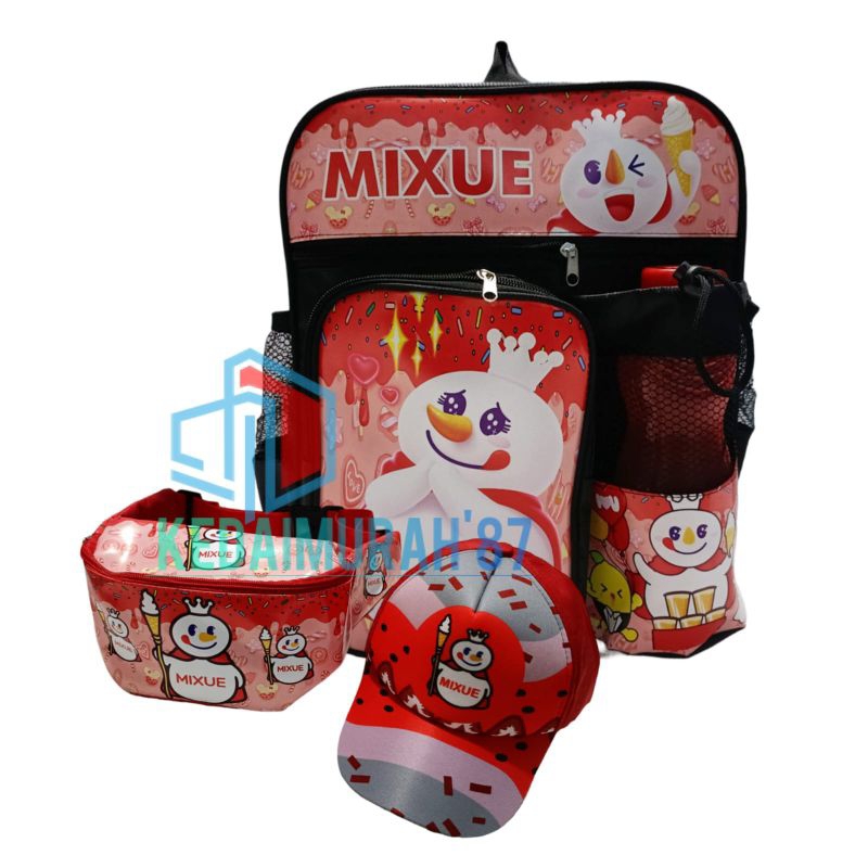 Jual tas sekolah tas ransel ice cream mixue free botol minum | Shopee ...