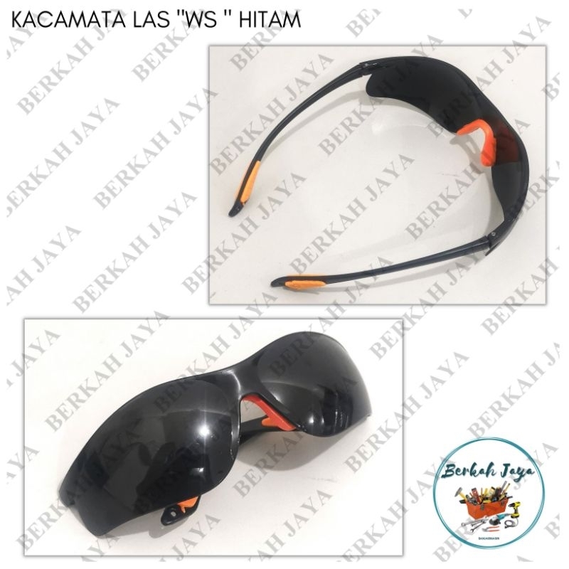 Jual Kacamata Las Safety Hitam WS work safety Glasses | Gelap Pekat ...