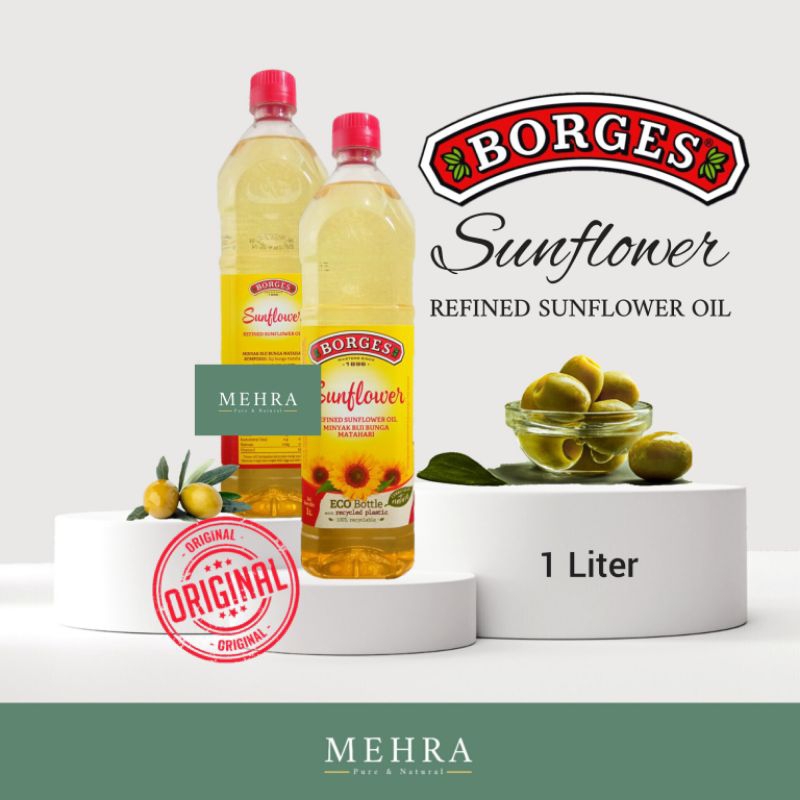 Jual BORGES SUNFLOWER OIL 1 LITER / MINYAK BIJI BUNGA MATAHARI | Shopee ...