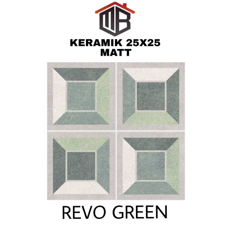 Jual Keramik kamar mandi 25x25 Asia tile Revo green kw2 | Shopee Indonesia