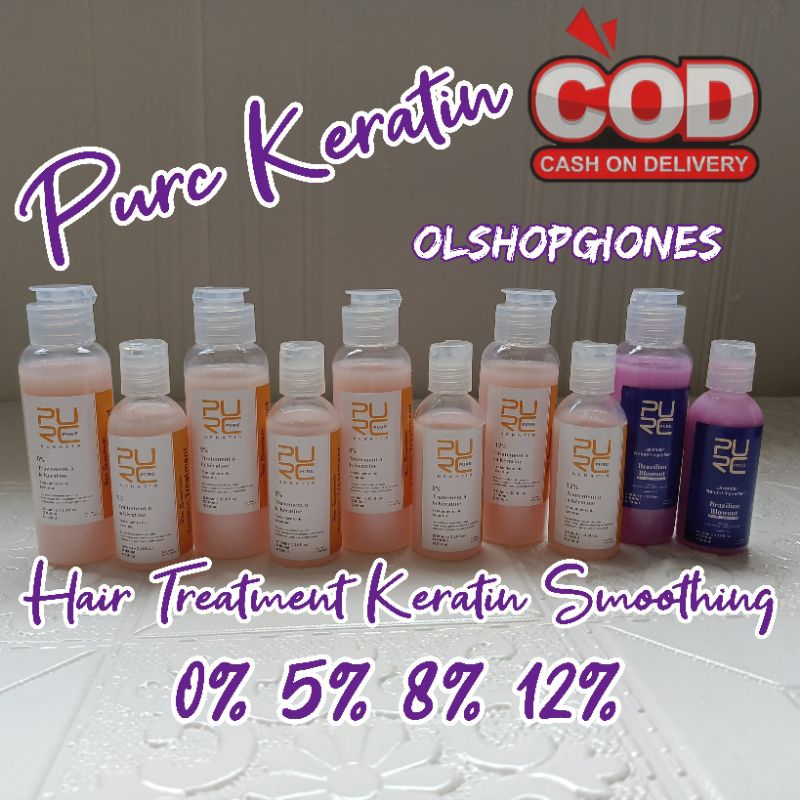 Jual Purc Keratin Treatment Brazilian pelurus rambut Smoothing pure ...