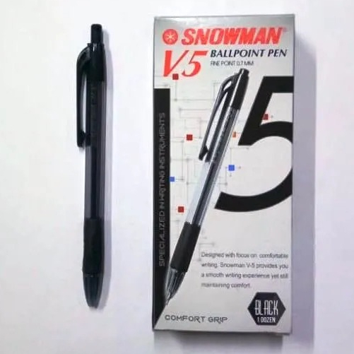 Jual SNOWMAN BALLPOINT PEN V5 0.7mm / Bolpoint Snowman HITAM BIRU (1 Dus = 12 pcs) | Shopee ...
