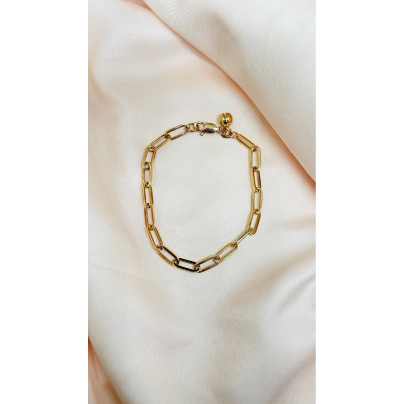 Jual GELANG RANTAI PAPERCLIP EMAS ASLI 750%/17/18K | Shopee Indonesia