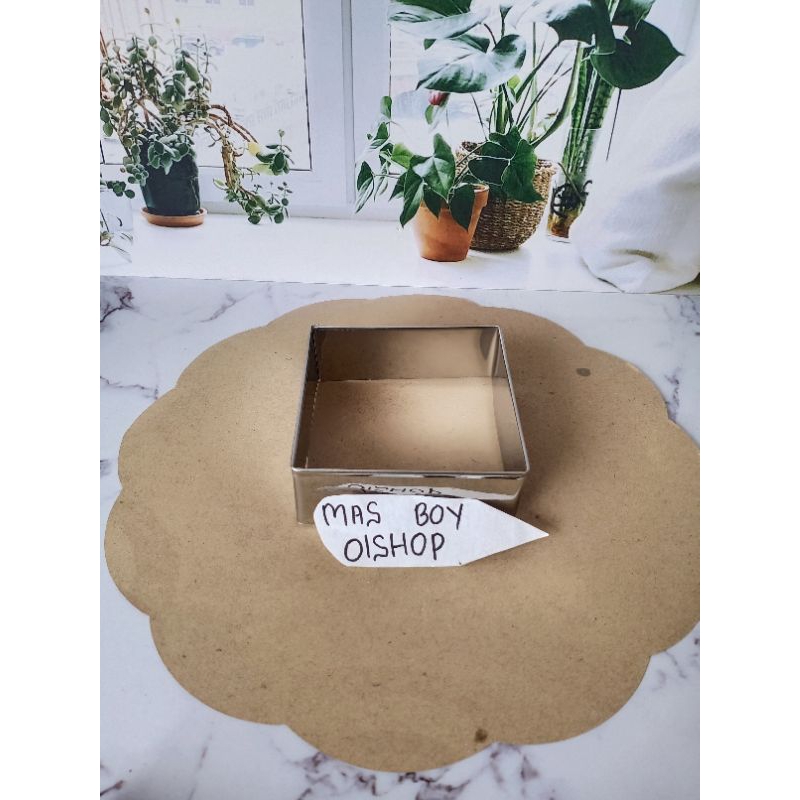 Jual Loyang Cetakan Kue Roti Kotak / Ring Cutter Stainless Kotak 8x8x3 ...