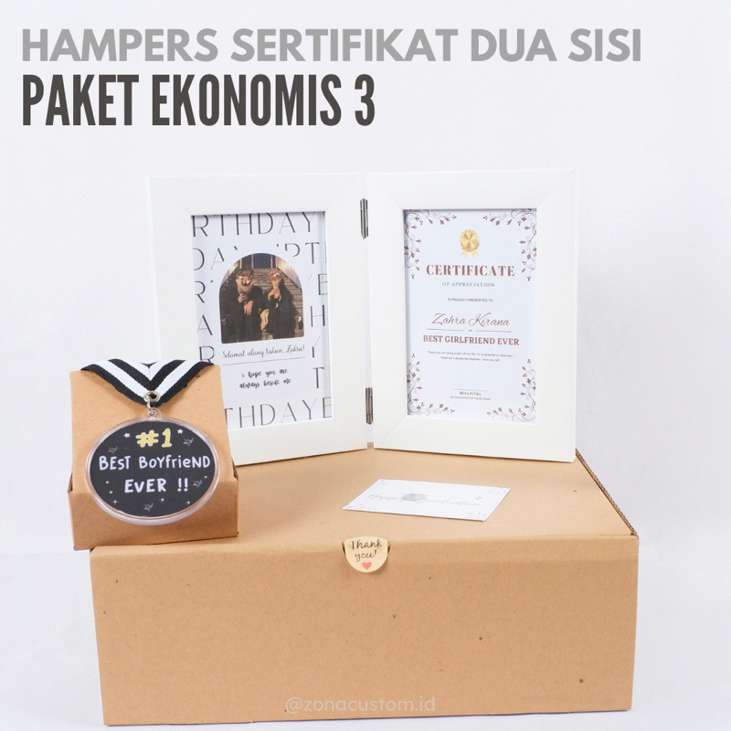 Jual HAMPERS MEDALI CERTIFICATE DUA SISI / KADO ULANG TAHUN PACAR ...
