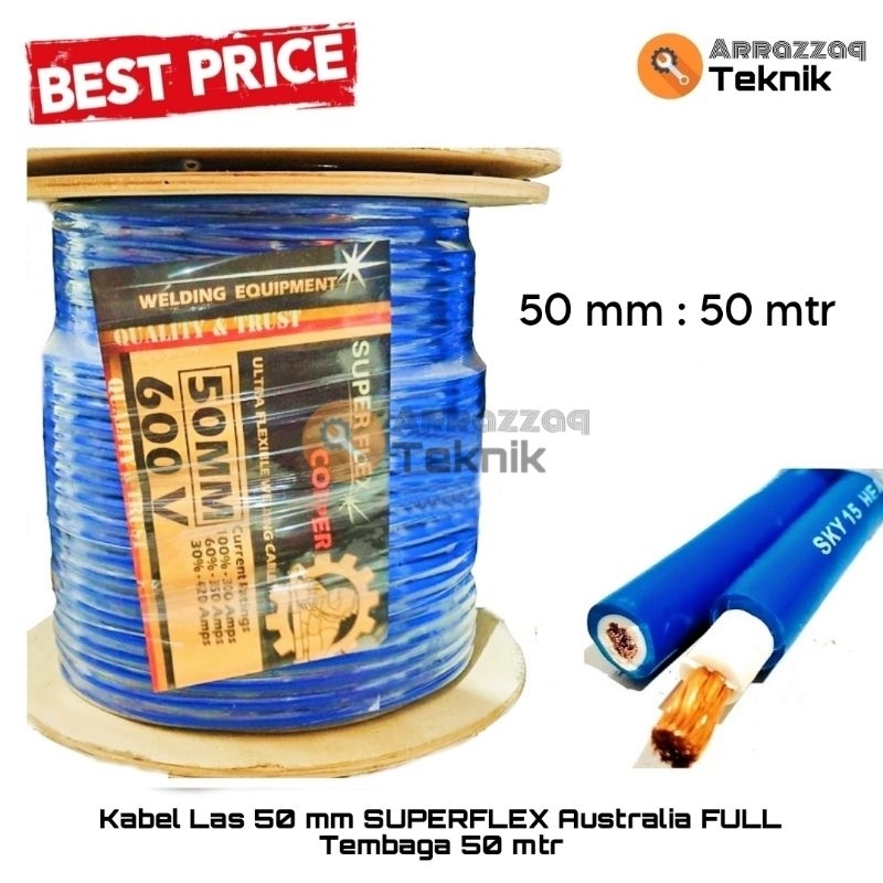 Jual Kabel Las 50mm SUPERFLEX Australia FULL Tembaga 50mtr - Welding ...