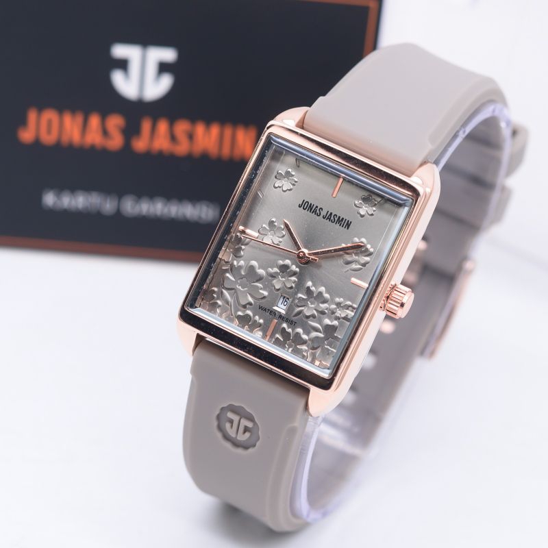 Jual jam tangan wanita original Jonas Jasmin flower segi panjang JJ ...