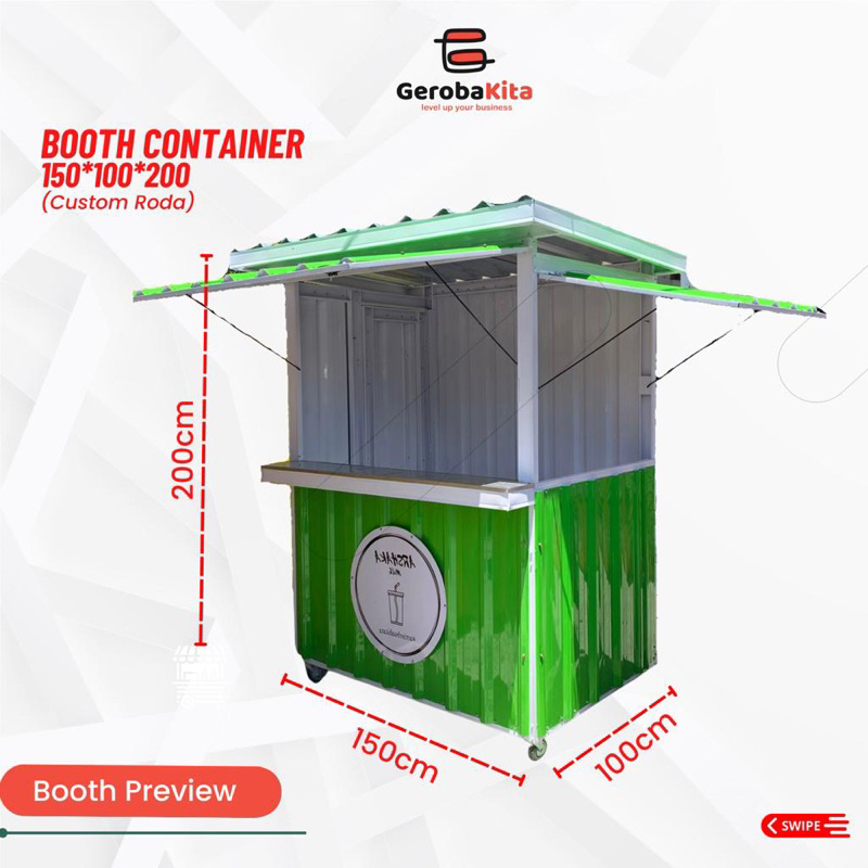 Jual Booth Container Custom Roda/ Booth Minuman Minimalis | Shopee ...