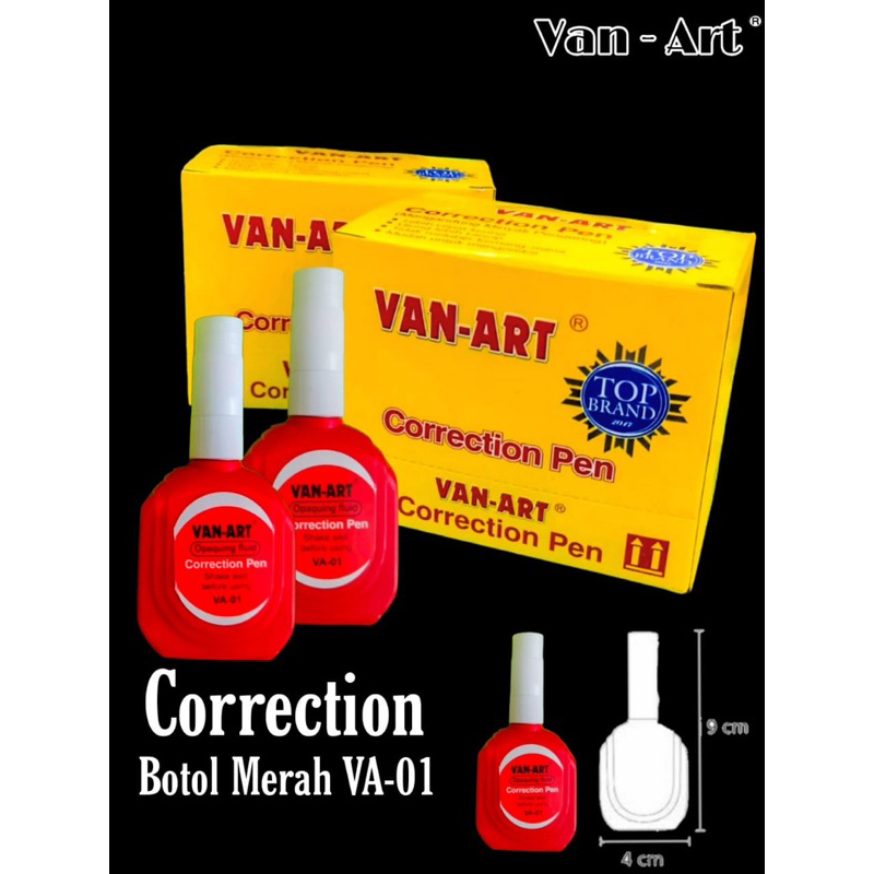 Jual (HARGA 1 KOTAK ISI 12) Correction fluid, tip-ex cair botol merah ...