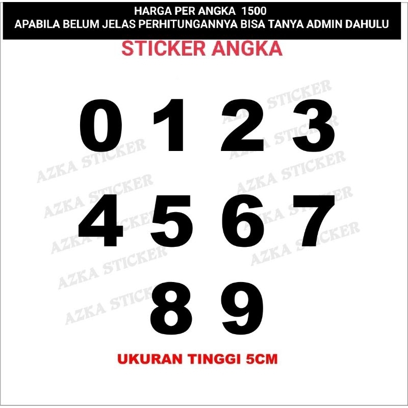 Jual Sticker angka, Sticker nomor cutting sticker | Shopee Indonesia
