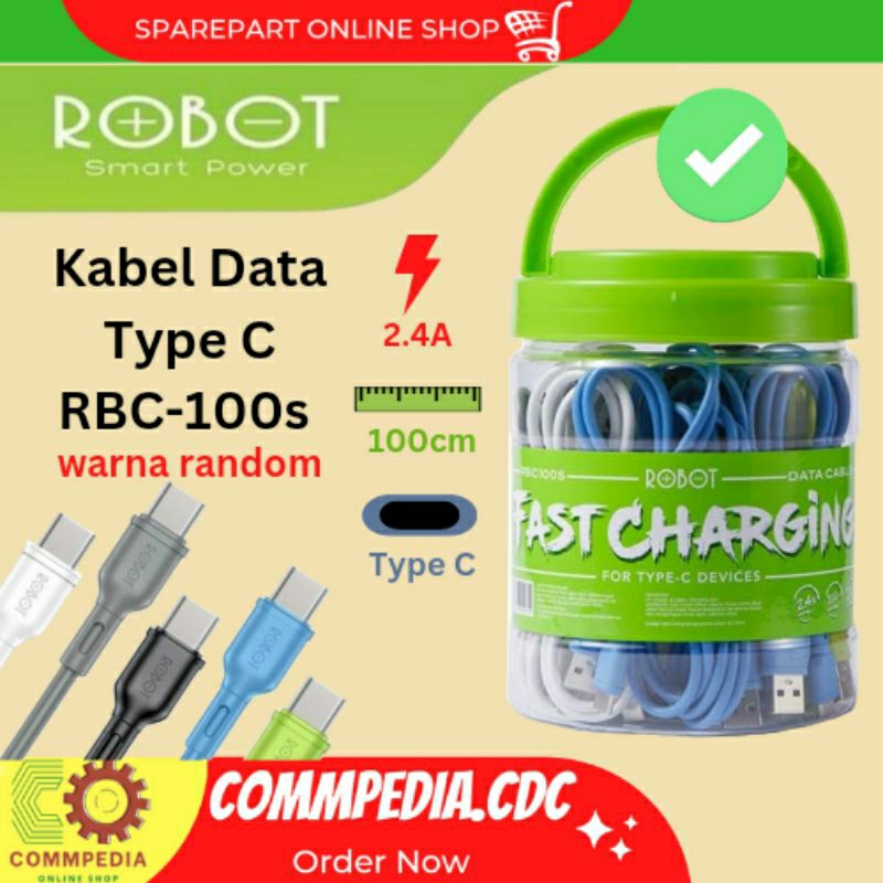 Jual ROBOT RBC100s RBC100 Kabel Data USB type C Fast Charging | Shopee ...
