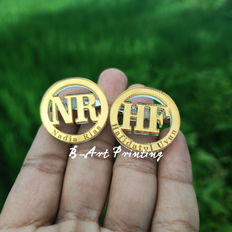Jual BROS NAMA BULAT GRAFIR NAMA PIN NULAT INISIAL PLUS NAMA GRAFIR ...