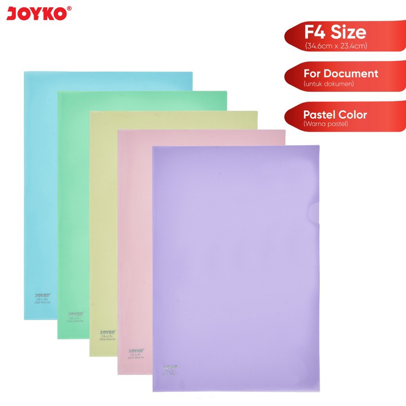 Jual Map L Plastik Bening Clear Sleeves Joyko CS-11-F4 Pastel Color ...