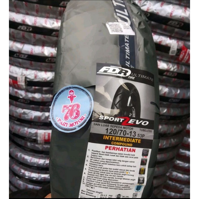 Jual PROMO BAN TUBELESS FDR SPORT ZEVO (-80/80.14 / -90.80. 14 -100/80. 14 -110/80.14 -120/70.13 ...