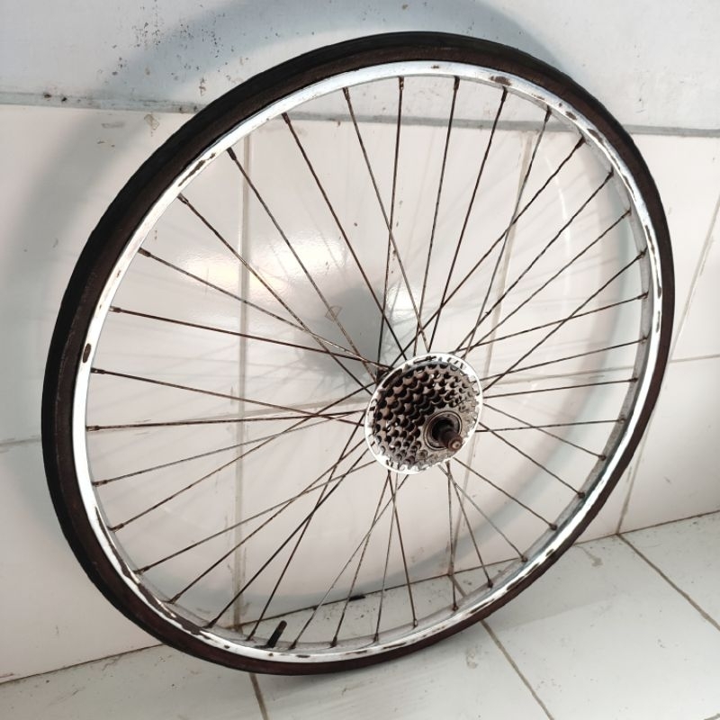 Jual velg ban wheel set sepeda balap jadul fixie belakang 27 1 3/4 ...