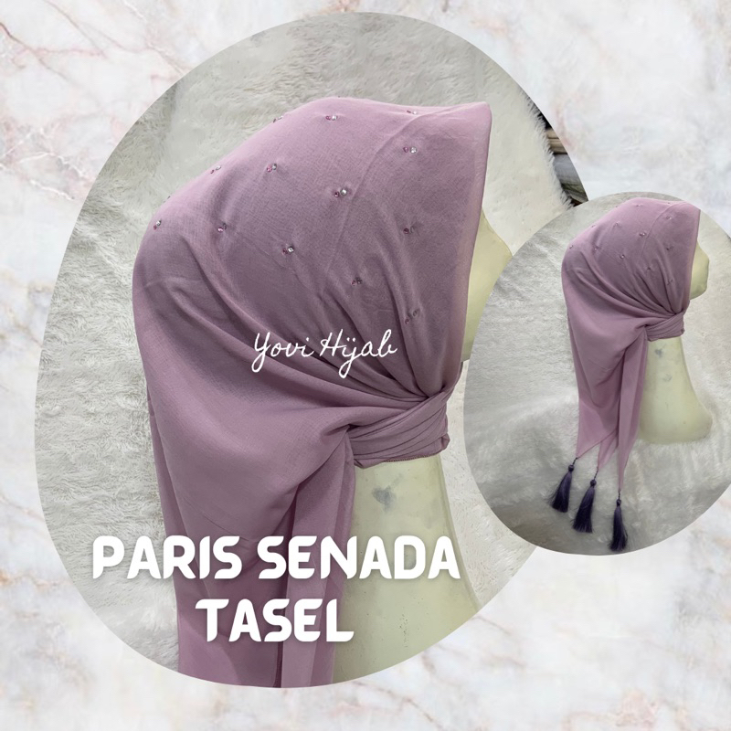 Jual HIJAB SEGIEMPAT PARIS JADUL PAYET SENADA TASELPREMIUM // JILBAB ...