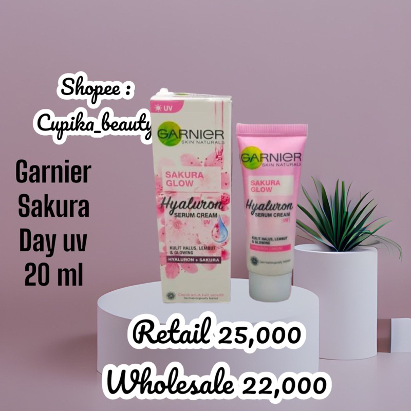 Jual up,xx - GARNIER SAKURA GLOW DAY CREAM UV 20 ML - CREAM SIANG GARNIER SAKURA GLOW WHITE ...