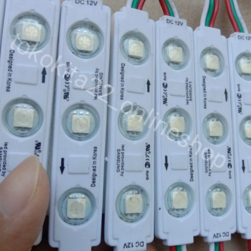 Jual Lampu Led Modul Samsung 3 Mata RGB Gerak / RGB Running 12V (HARGA ...