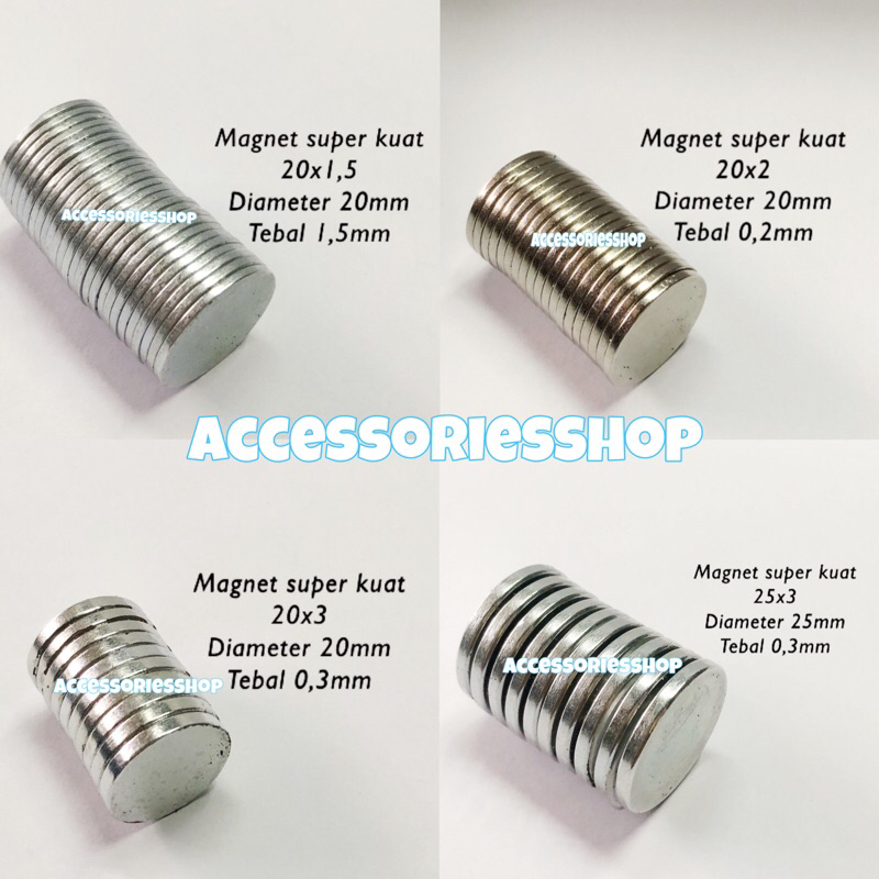 Jual Magnet NEODYMIUM ukuran 20mm||25mm-1pcs | Shopee Indonesia