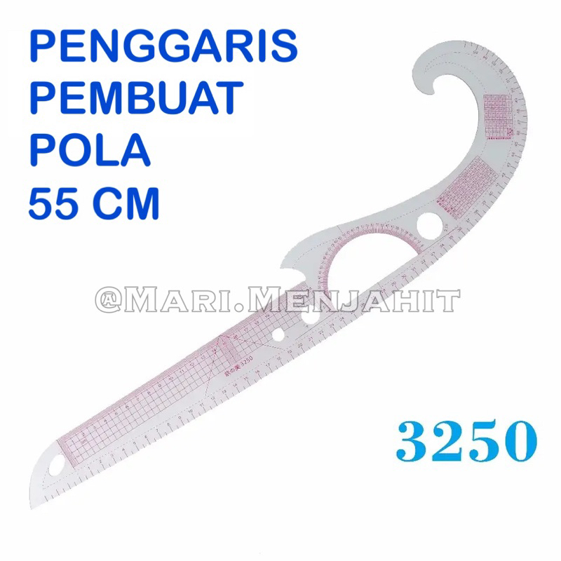 Jual Penggaris Jahit - Pola Quilting Patchwork Ruler 60cm - 3250 Kurva ...