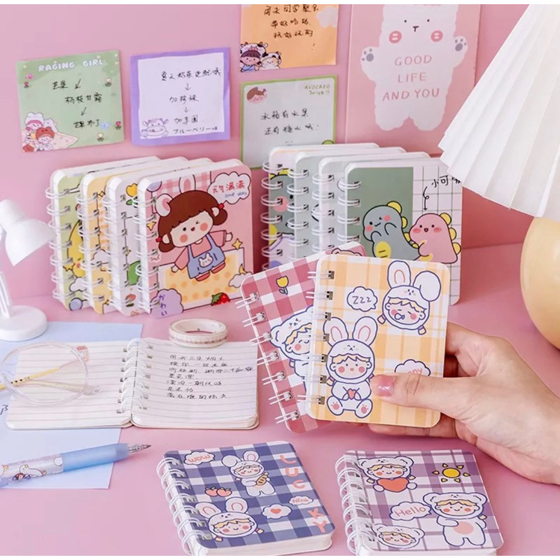 Jual Notebook Ring Motif Karakter Buku Tulis Mini Binder Mini Memo ...