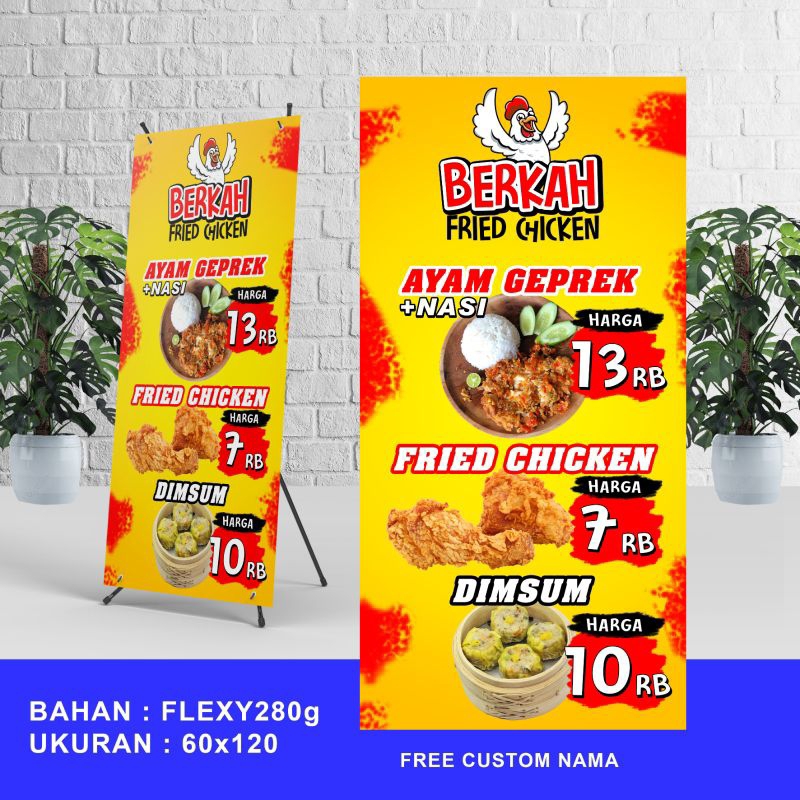 Jual Spanduk Fried Chicken FREE CUSTOM DESAIN | Shopee Indonesia
