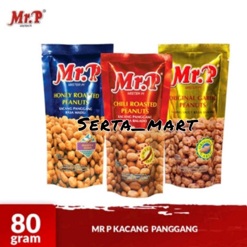 Jual MRP Kacang Panggang Madu / Balado / Bawang 80gr - Mister Pi / Mr.P ...