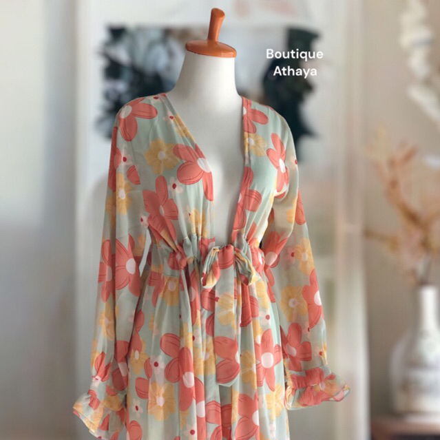 Jual LONG OUTER SIFFON | CARDIGAN PANJANG RUFFLE | Shopee Indonesia