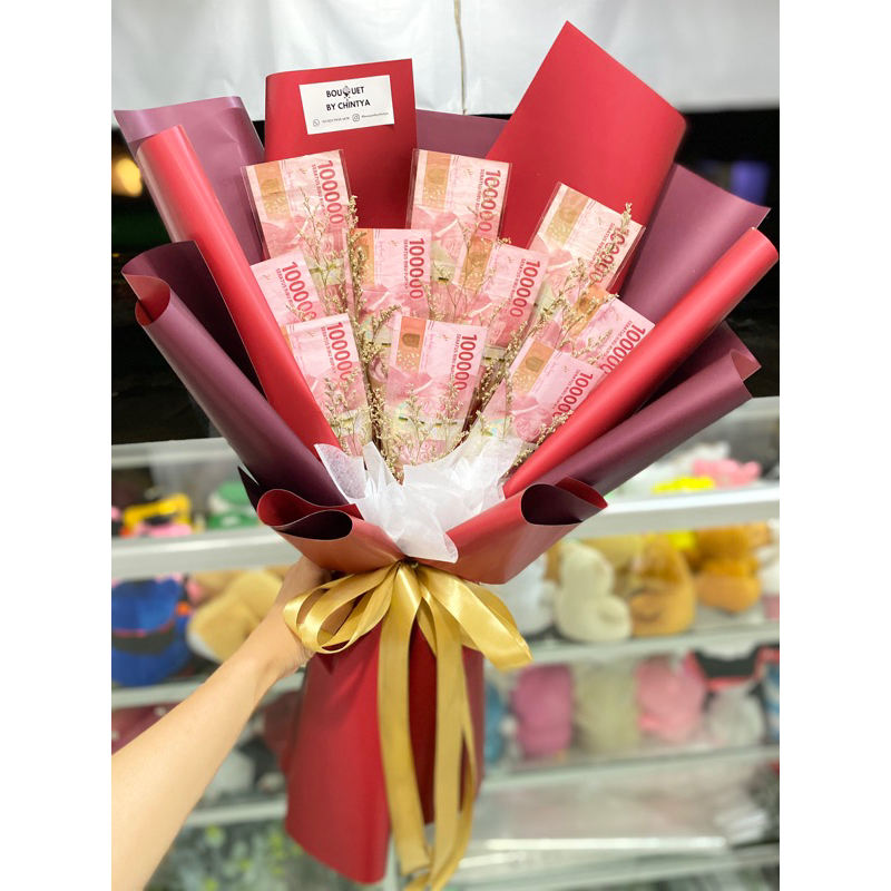 Jual BUKET BUNGA MONEY BOUQUET HADIAH KADO ULANG TAHUN WISUDA ANNIVERSARY | Shopee Indonesia