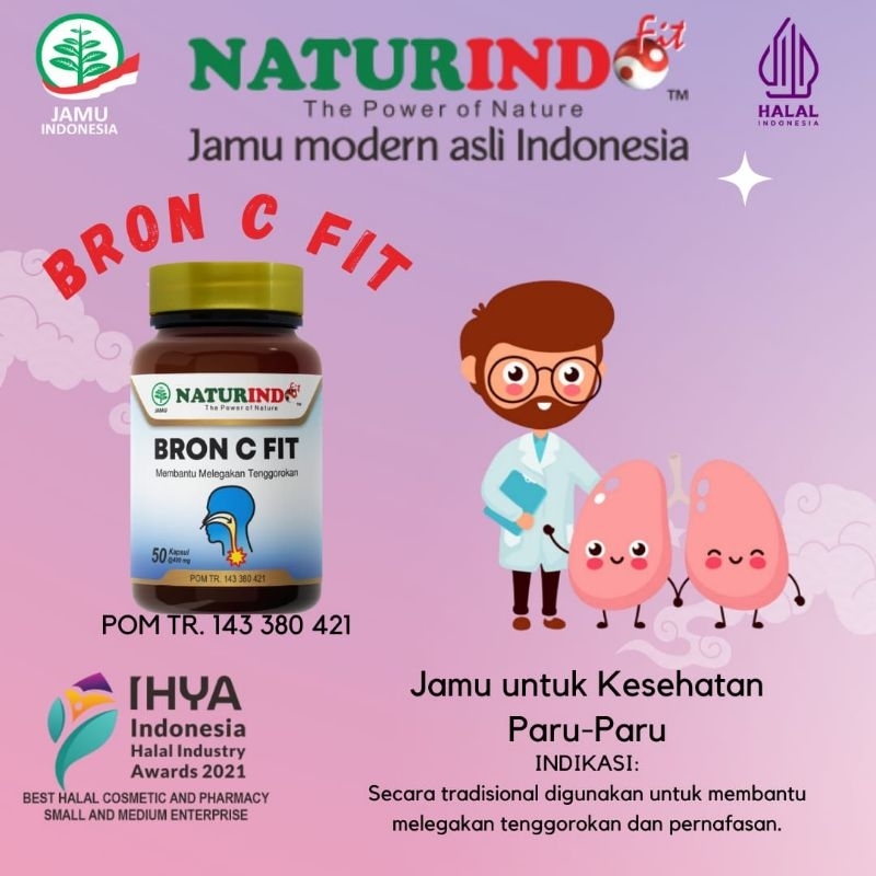 Jual Naturindo BRON C FIT Obat Batuk Kering Berdahak Asma Radang ...