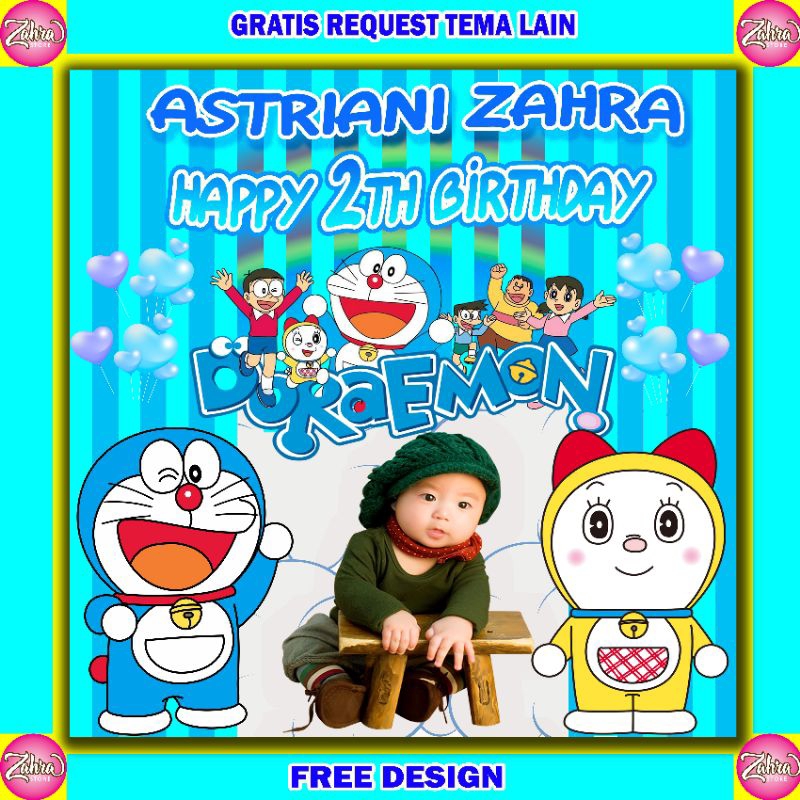 Jual Spanduk / Banner / Backdrop Ulang Tahun GRATIS DESAIN /Tema ...