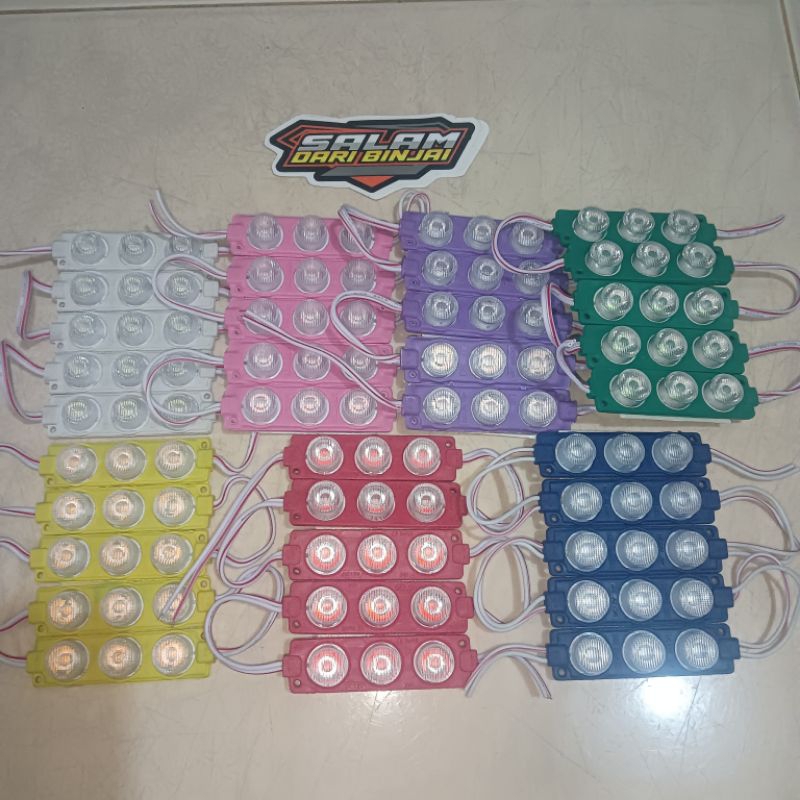 Jual LAMPU LED STRIP MODUL TEMPEL BULAT 3 MATA MOTOR MOBIL WATERPROOF ...