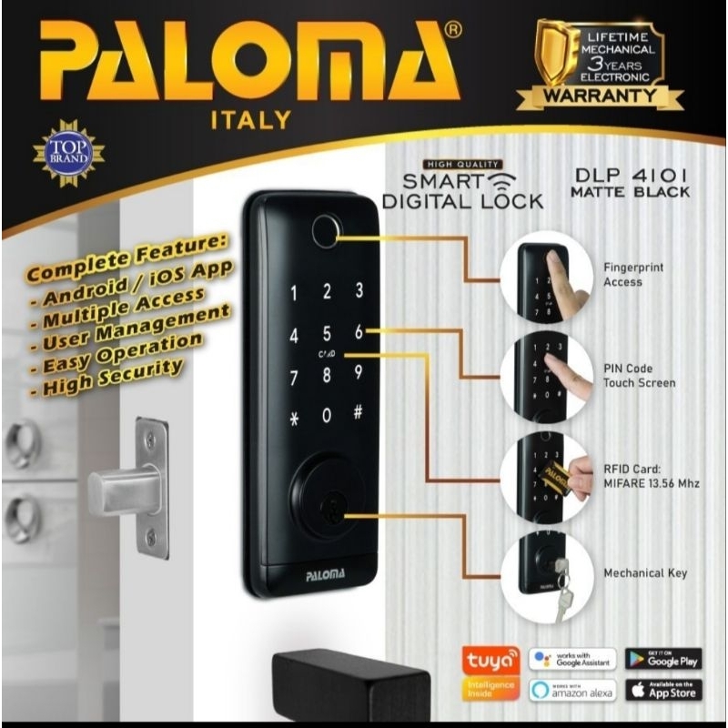 Jual PALOMA DLP 4101 Digital Lock Deadbolt Smart Home Door Kunci Pintu ...