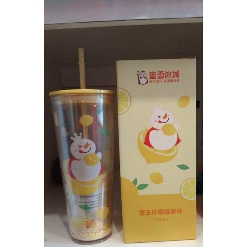 Jual Tumbler Mixue Snow King Lemon Straw Cup 800ml | Shopee Indonesia