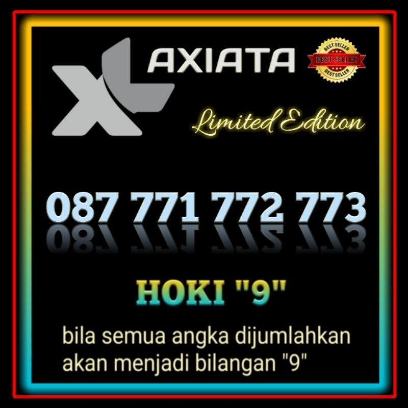 Jual Nomor cantik exsclusive varian angka Hoki bilangan 9 minimalis XL ...