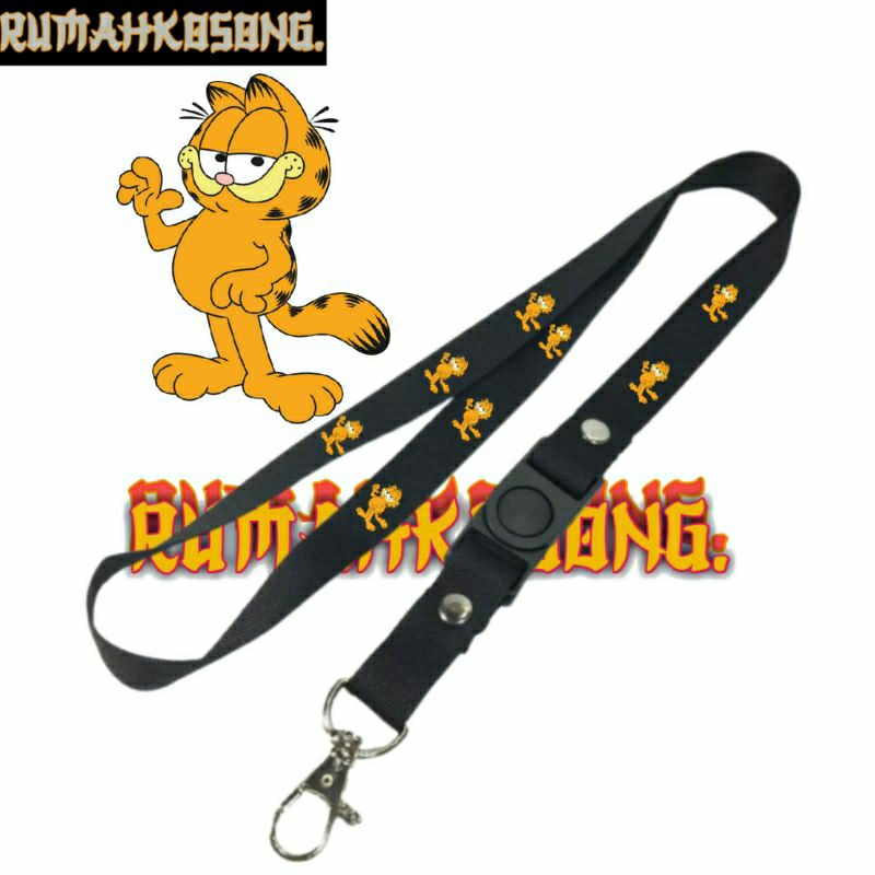 Jual Lanyard GARFIELD Tali Lanyard Kartun Gantungan Kunci Name Tag Id ...