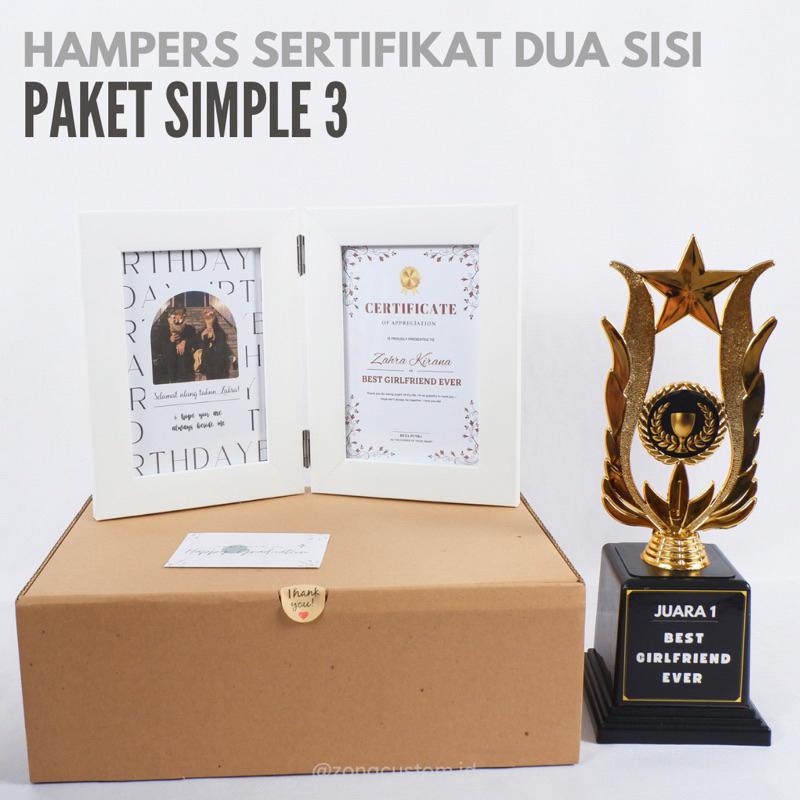 Jual HAMPERS MEDALI CERTIFICATE DUA SISI / KADO ULANG TAHUN PACAR ...