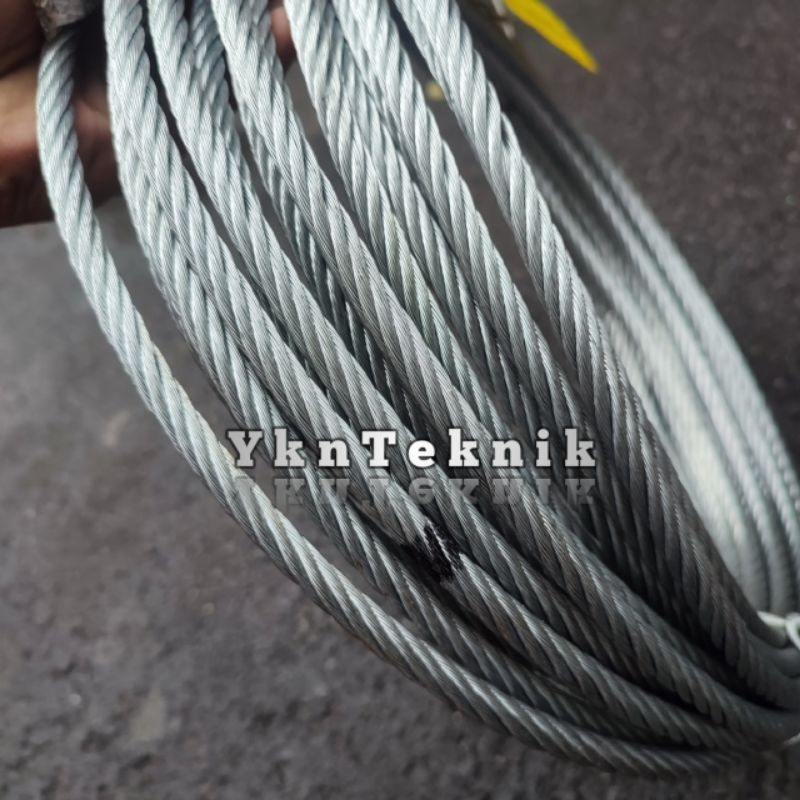 Jual Tali Kawat Sling Baja Galvanis 14 mm Wiro Rope Winch Hoist | Shopee Indonesia