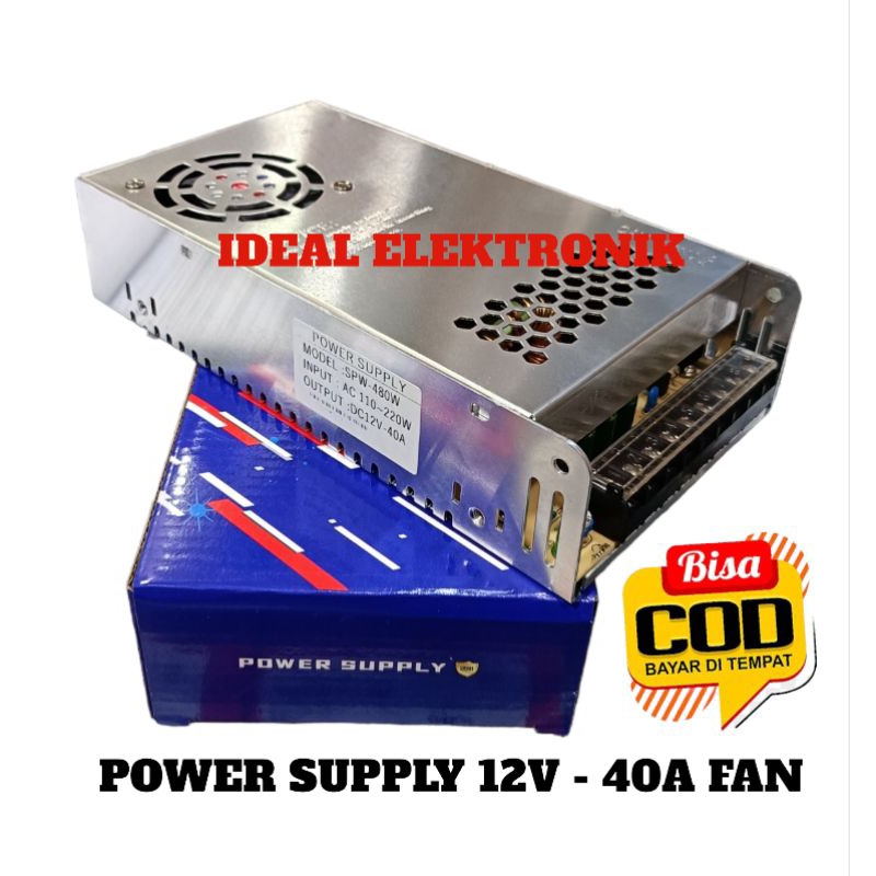 Jual Power Supply Cctv 12V 40A Power Suply Swiching 40 Amper 12 Volt ...