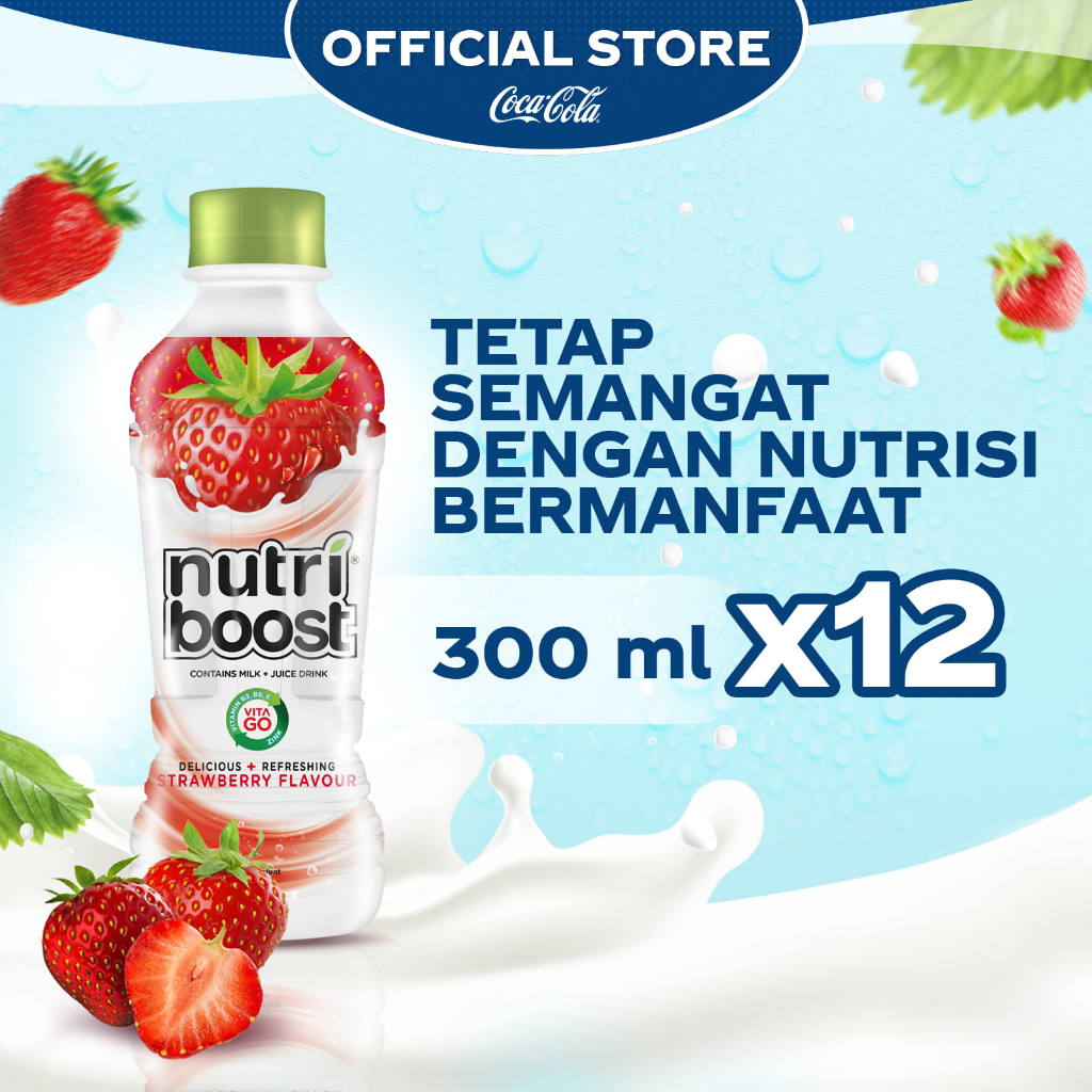 Jual Nutriboost Rasa Strawberry Minuman Susu - Botol 300ml x 12pcs ...