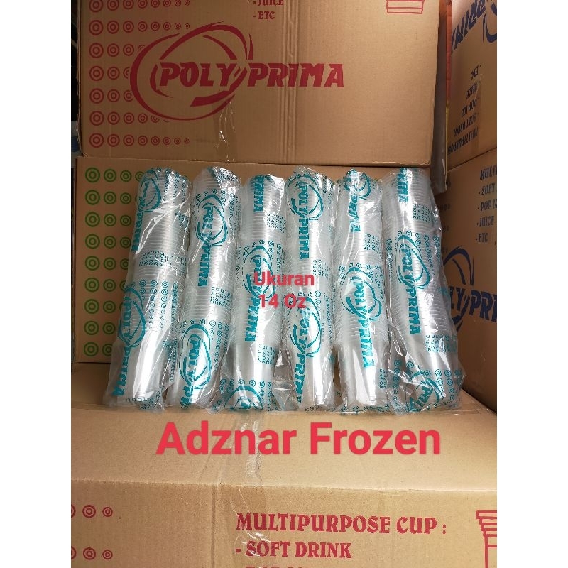 Jual Cup pop ice Poli prima ukuran 14 Oz / gelas cup bubur | Shopee ...