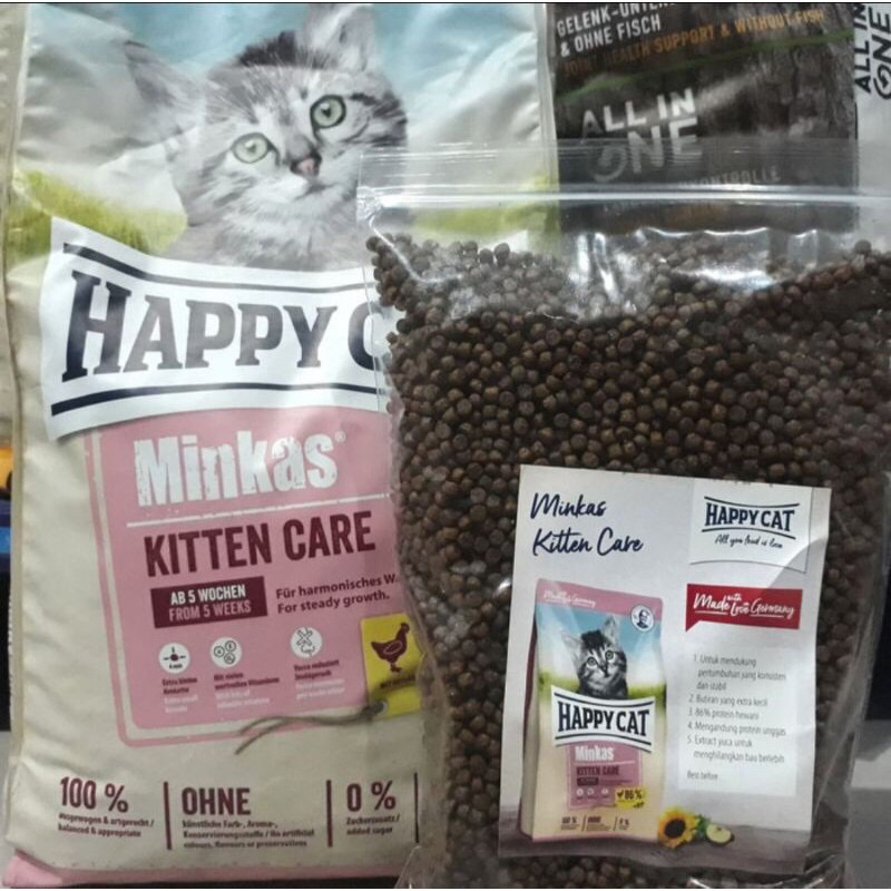 Jual HAPPY CAT minkas KITTEN CARE REPACK 500gr | Shopee Indonesia